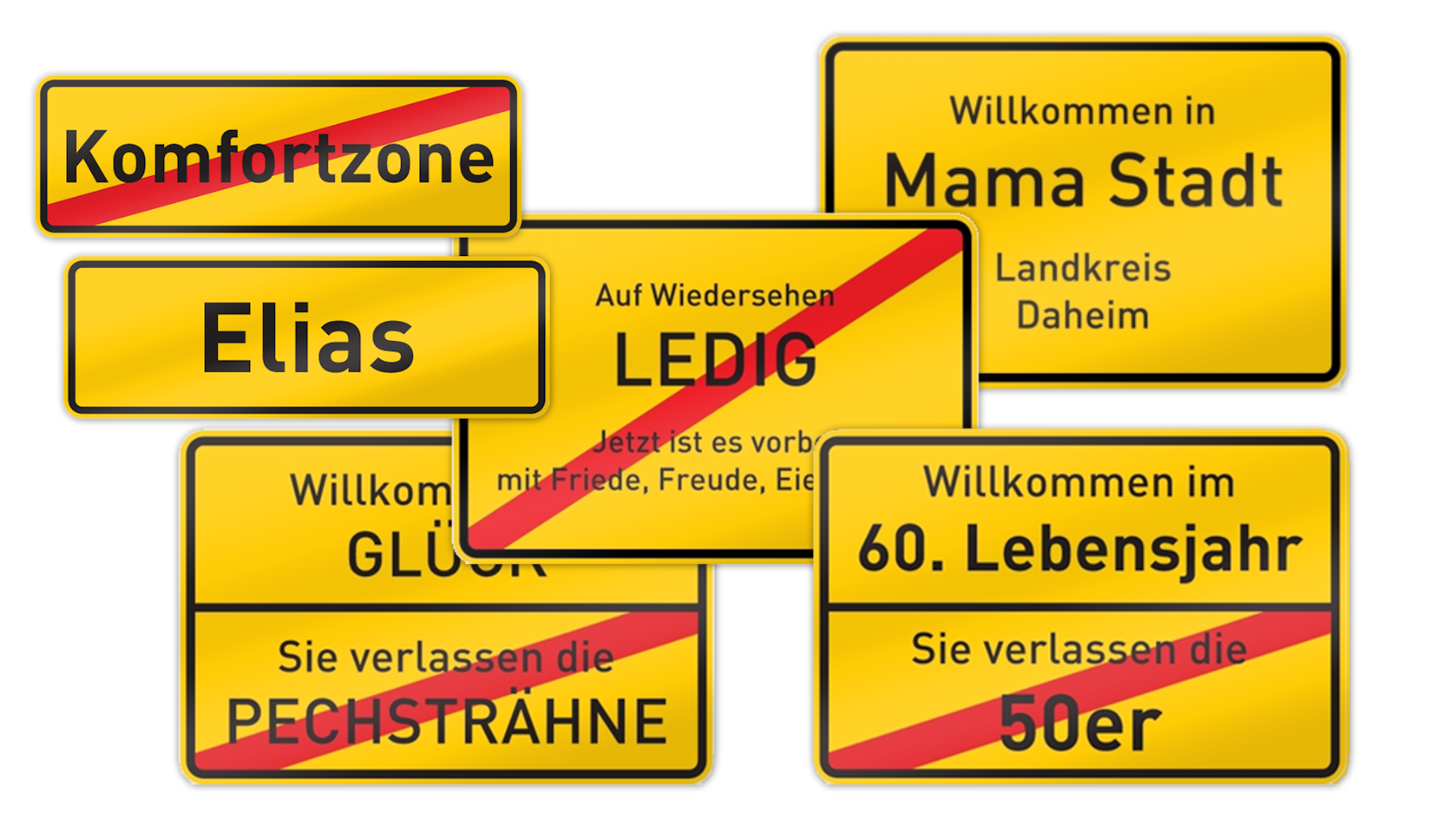 Individuelle Ortsschilder gestalten und mit eigenem Text bedrucken lassen