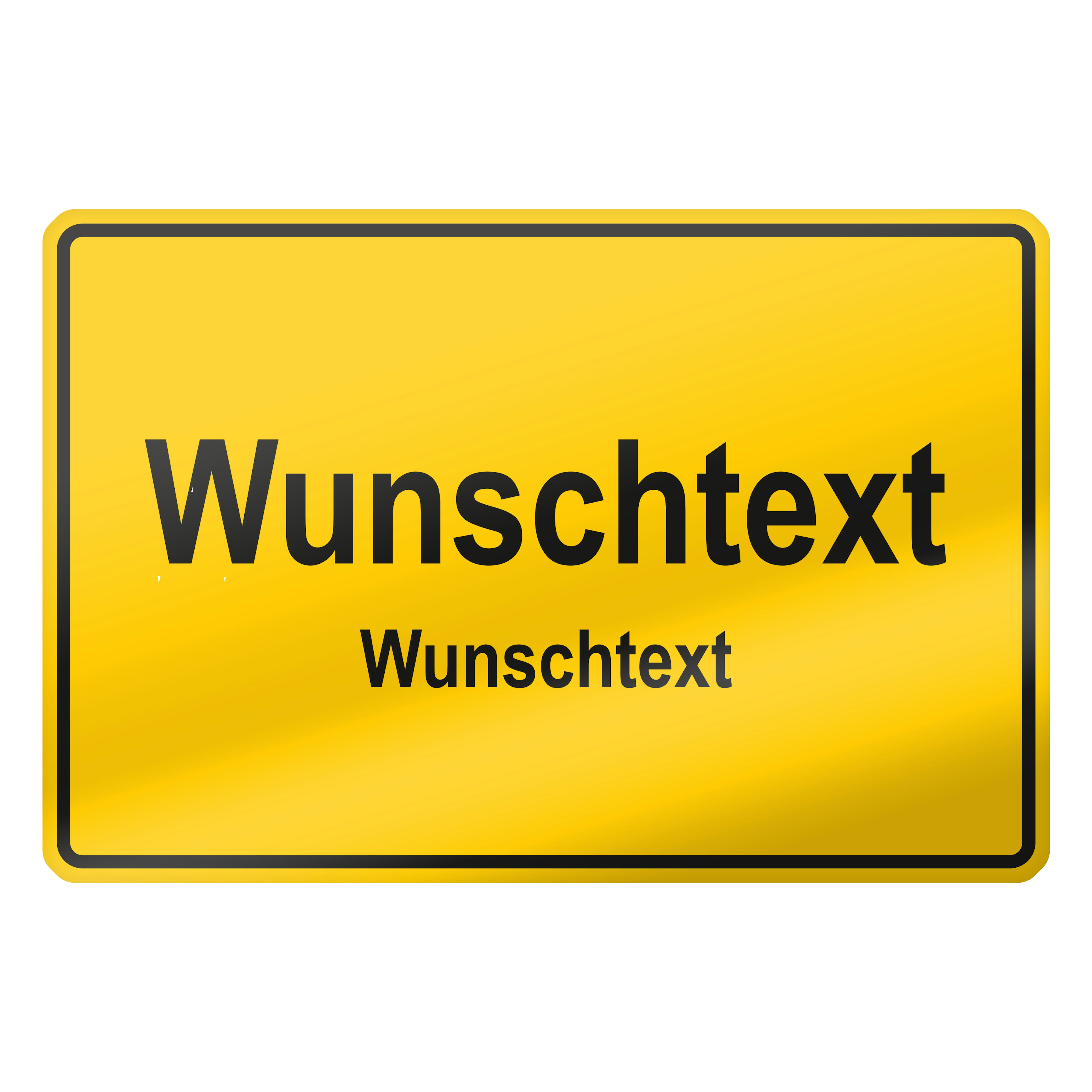 Individuelle Ortsschilder gestalten und mit eigenem Text bedrucken lassen