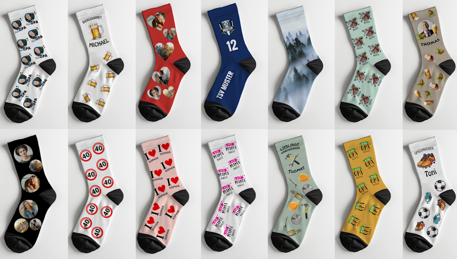 Personalisierte Foto-Socken selbst gestalten und bedrucken lassen
